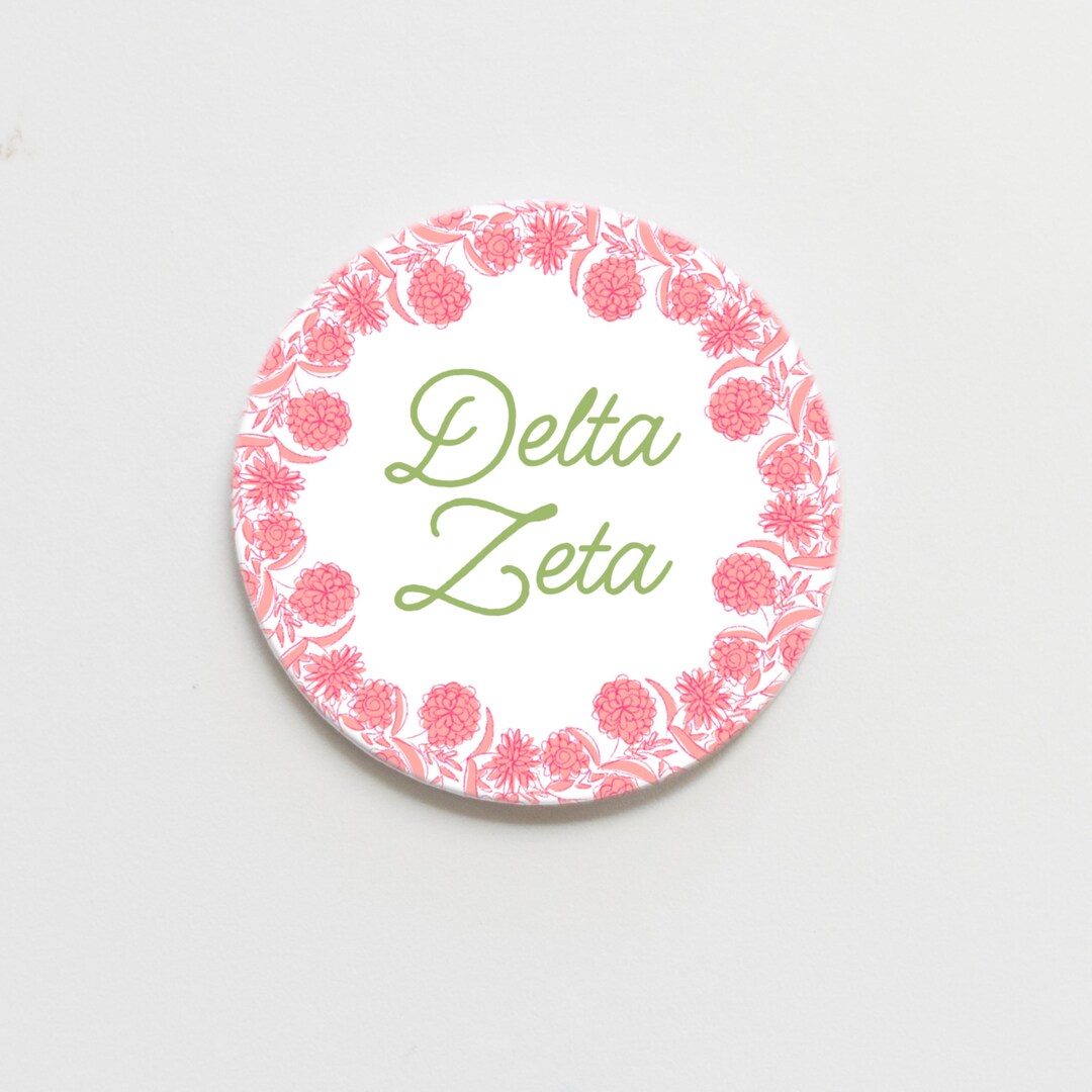 Delta Zeta Greek Flower Ring Button - Etsy