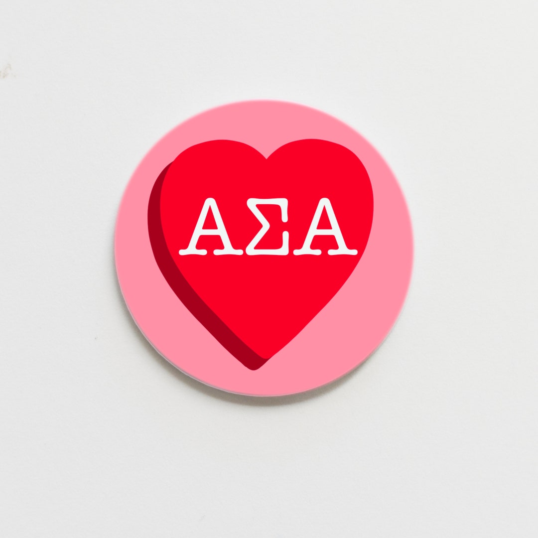 Alpha Sigma Alpha Greek Conversation Heart Button - Etsy