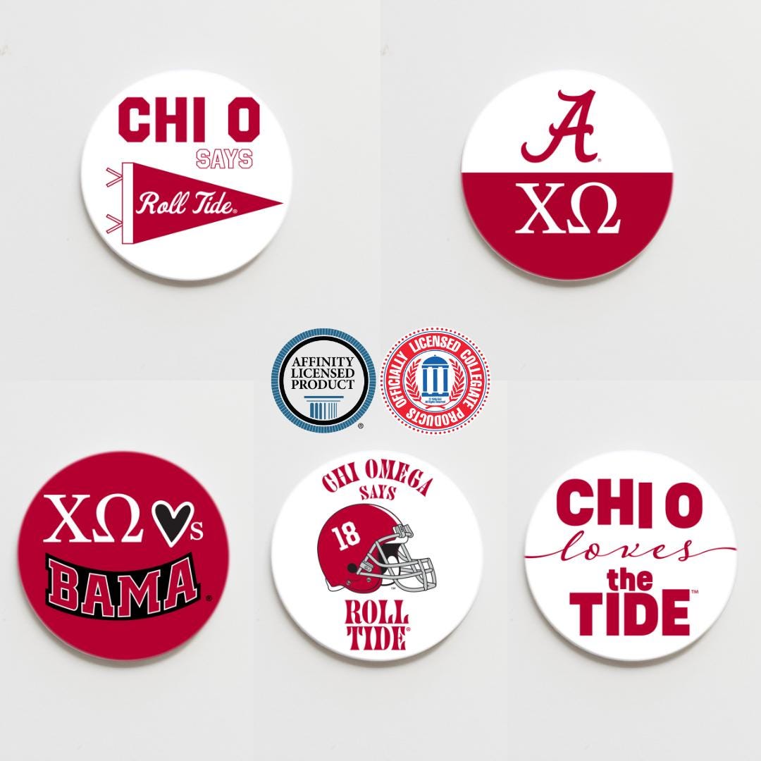 University of Alabama Chi Omega Game Day Button (5 Designs) - Etsy
