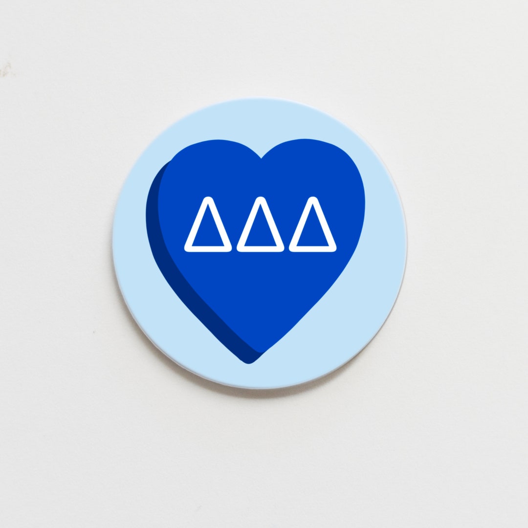 Tri Delta Greek Conversation Heart Button - Etsy
