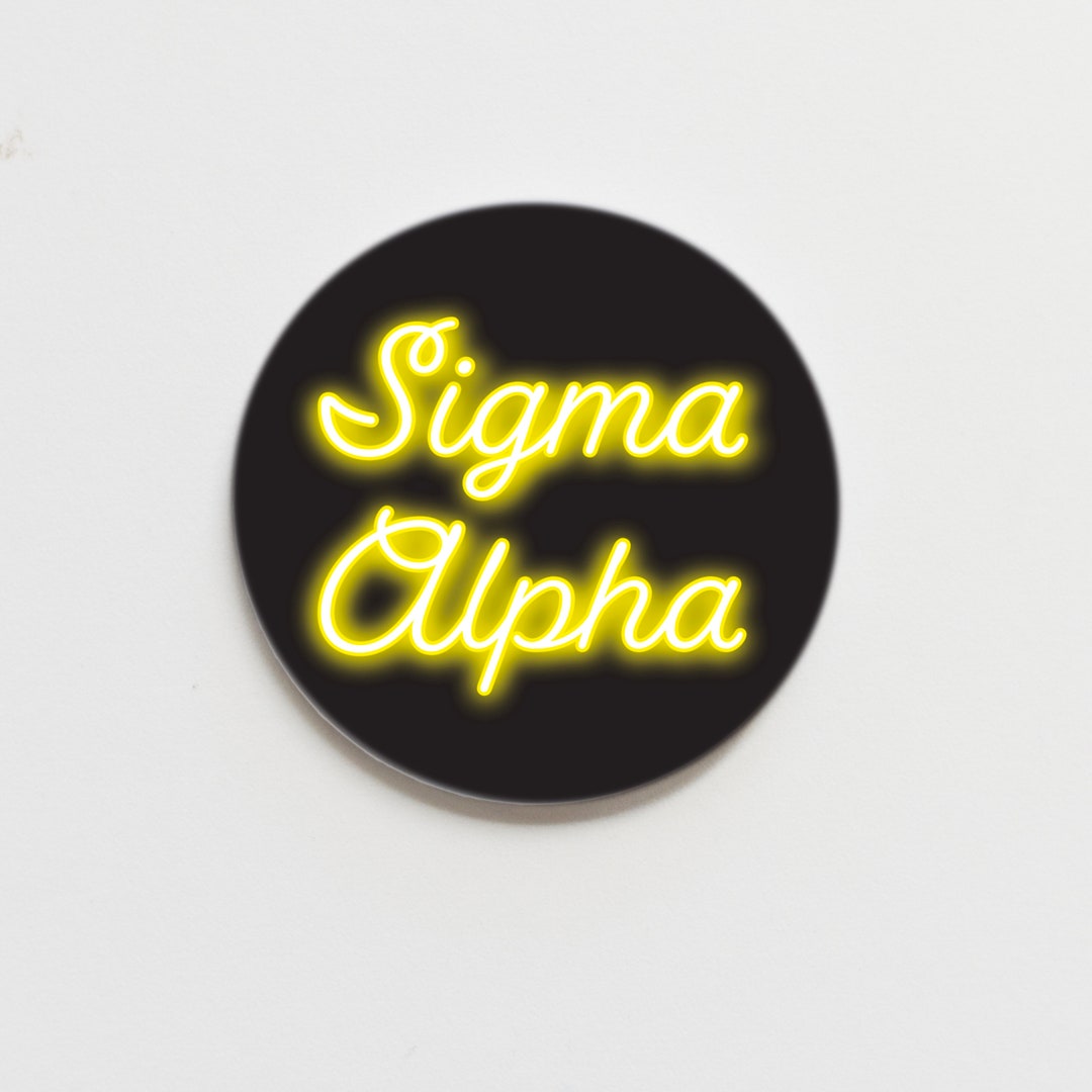 Sigma Alpha Neon Greek Button - Etsy