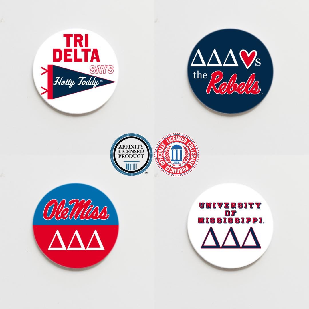 Ole Miss Tri Delta Game Day Button (7 Designs) - Etsy