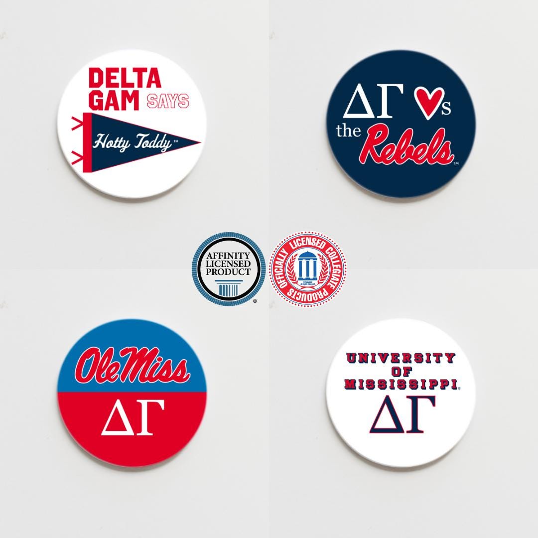 Ole Miss Delta Gamma Game Day Button (6 Designs) - Etsy