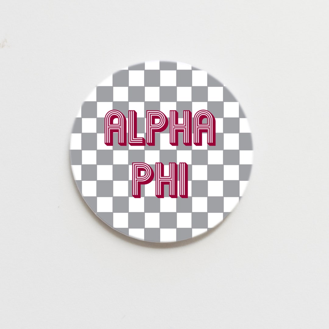 Alpha Phi Checkerboard Greek Button - Etsy