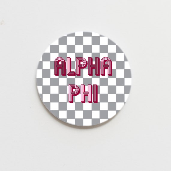 Alpha Phi Checkerboard Greek Button - Etsy