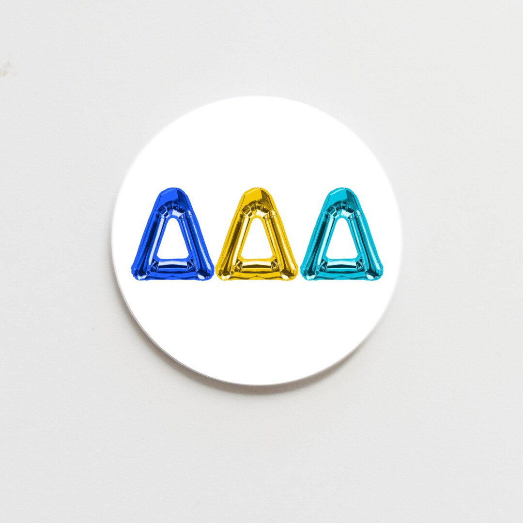 Tri Delta Greek Balloon Button - Etsy