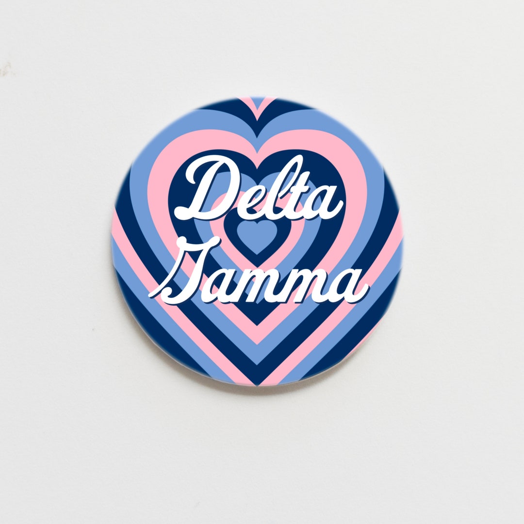 Delta Gamma Retro Heart Greek Button - Etsy