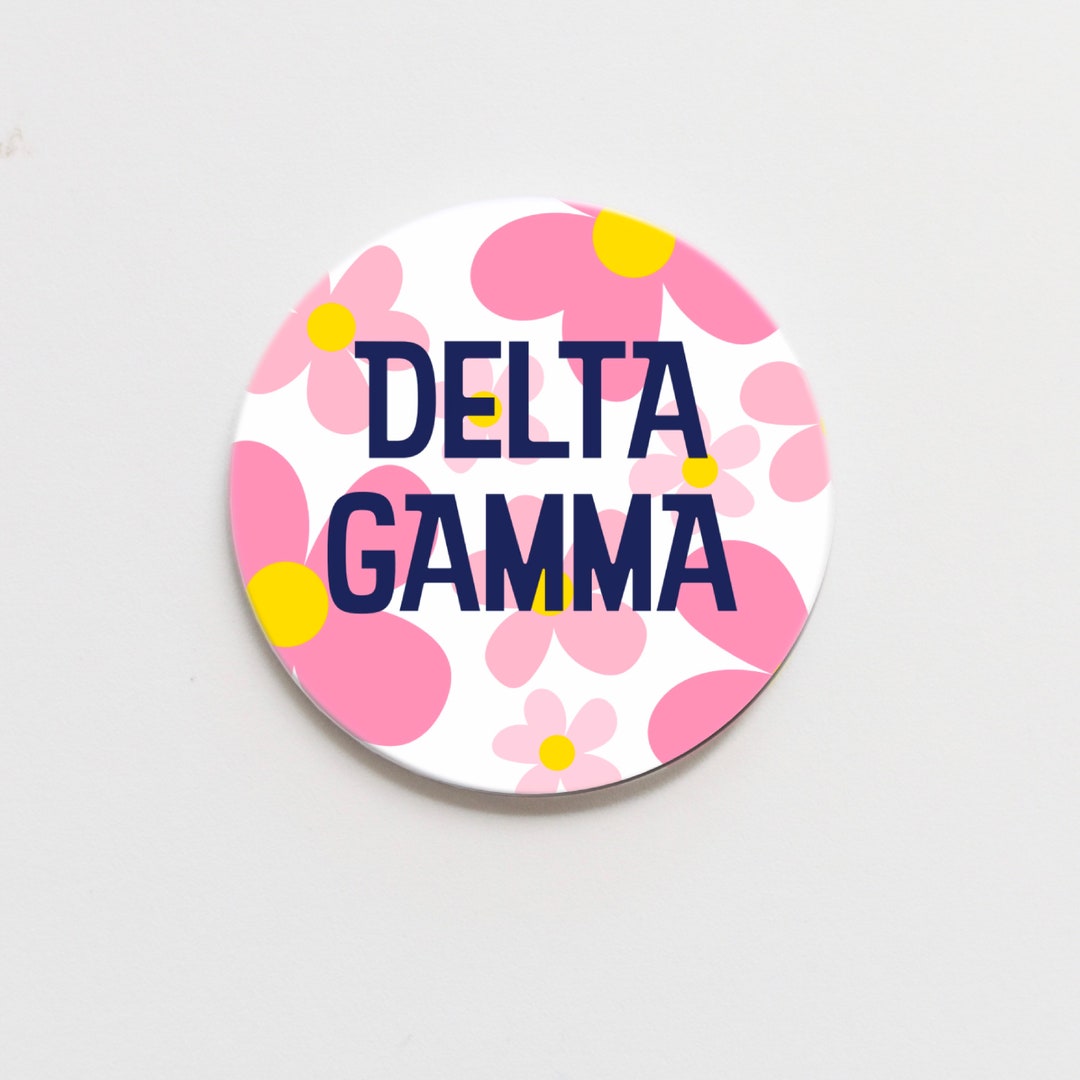 Delta Gamma Flower Power Greek Button - Etsy