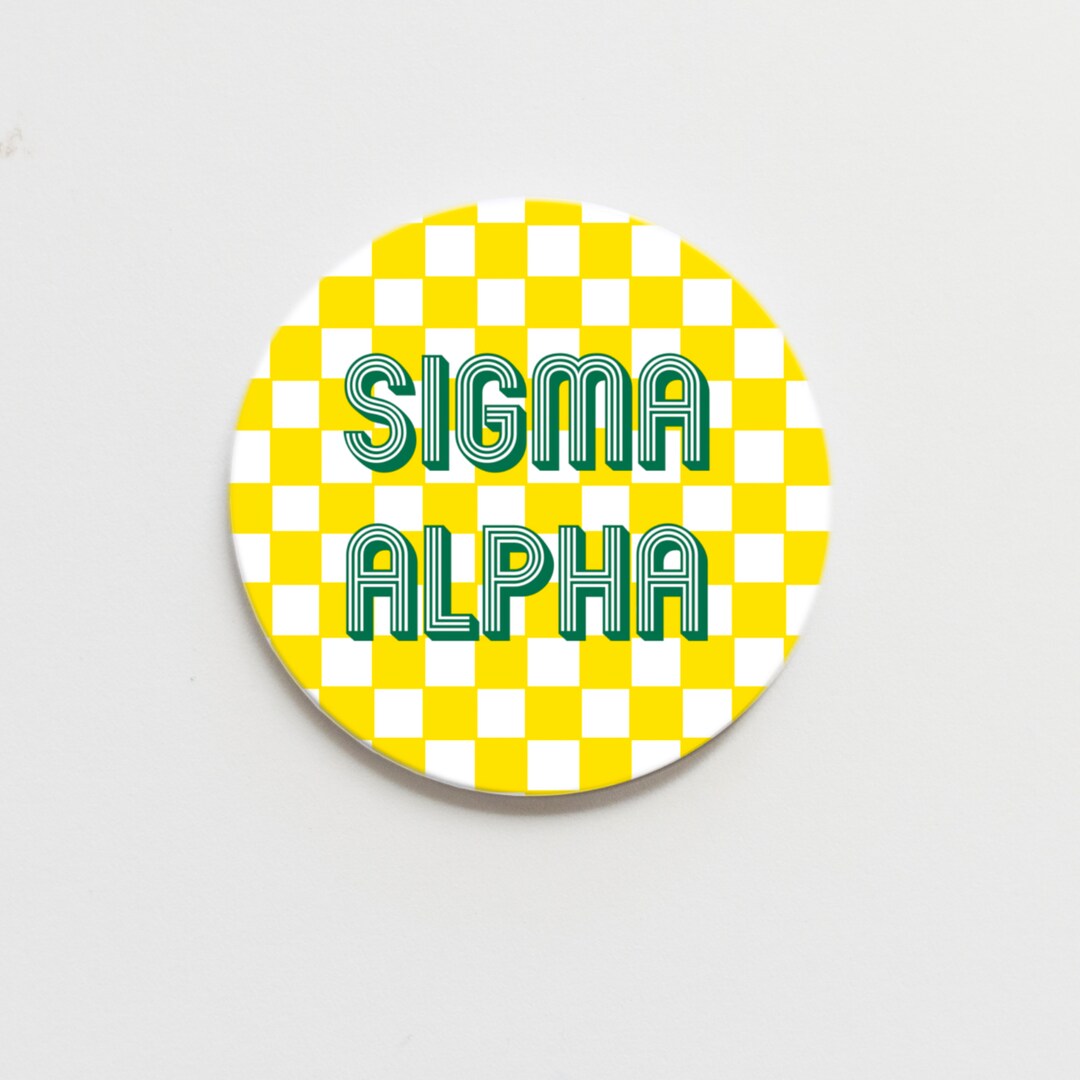 Sigma Alpha Checkerboard Greek Button - Etsy