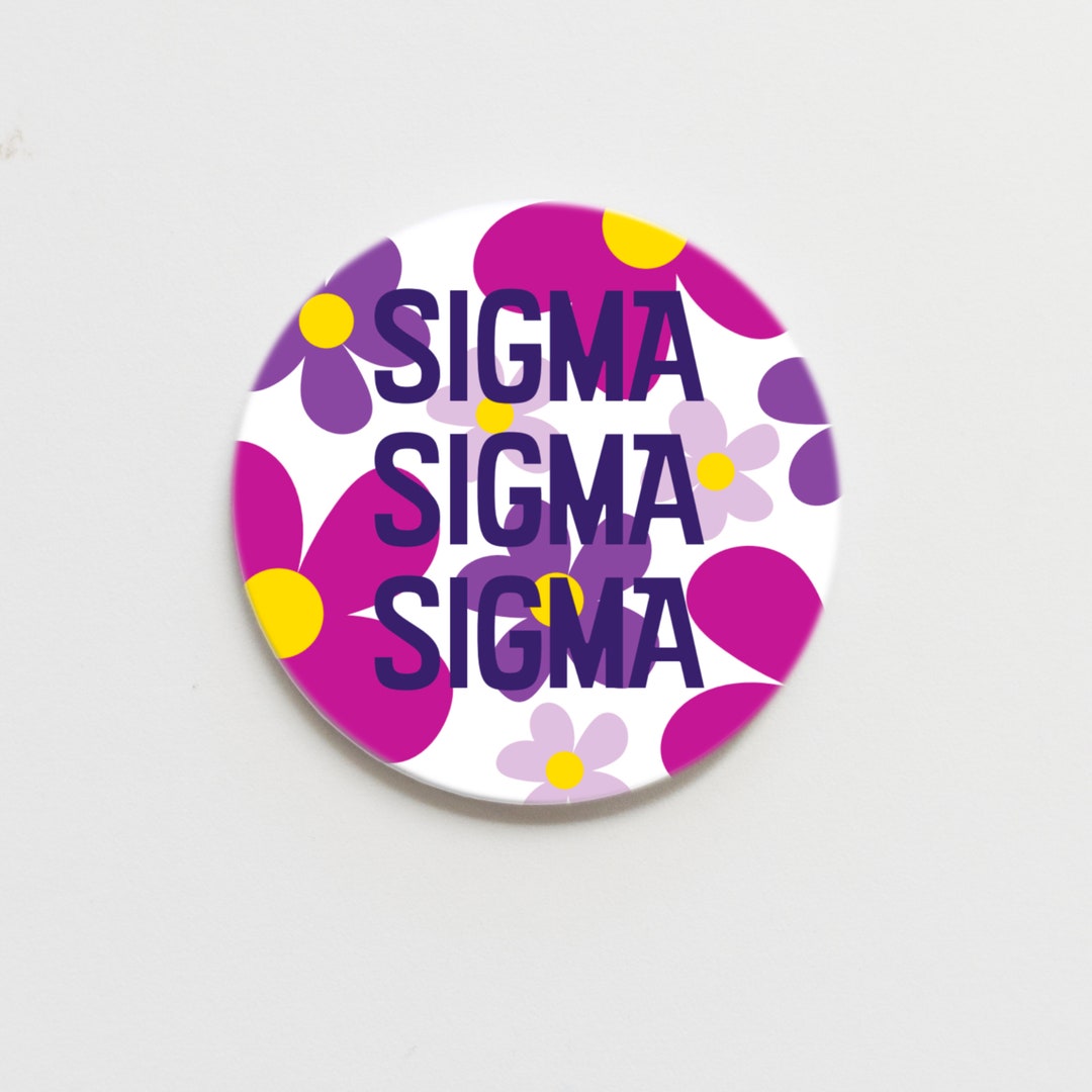 Tri Sigma Flower Power Greek Button - Etsy