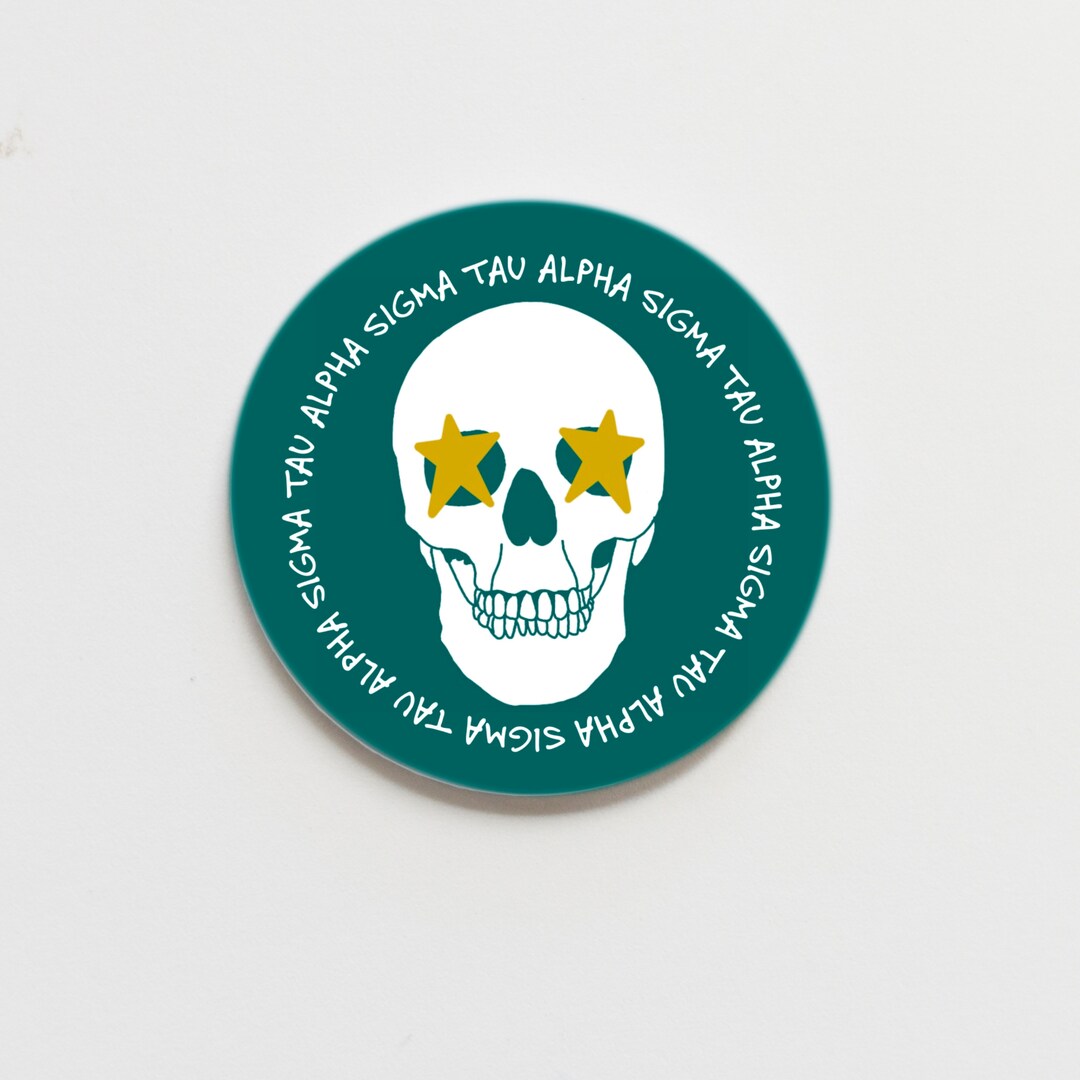 Alpha Sigma Tau Greek Skull Button - Etsy
