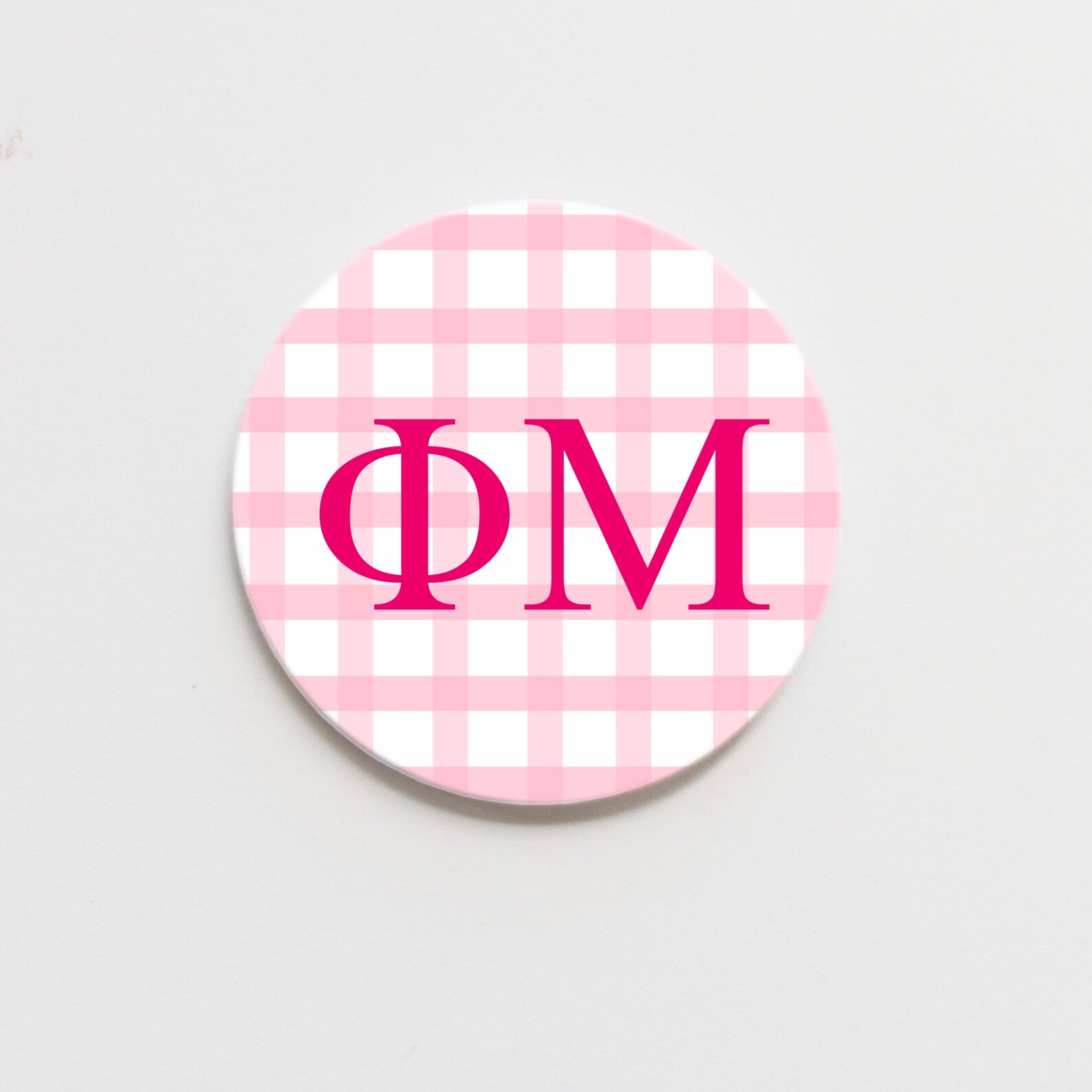 Phi Mu Gingham Greek Button - Etsy