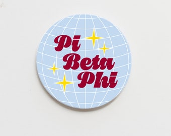 Coquette Pi Beta Phi Pin-back Button Game Day Pin Wine and Silver-blue ...