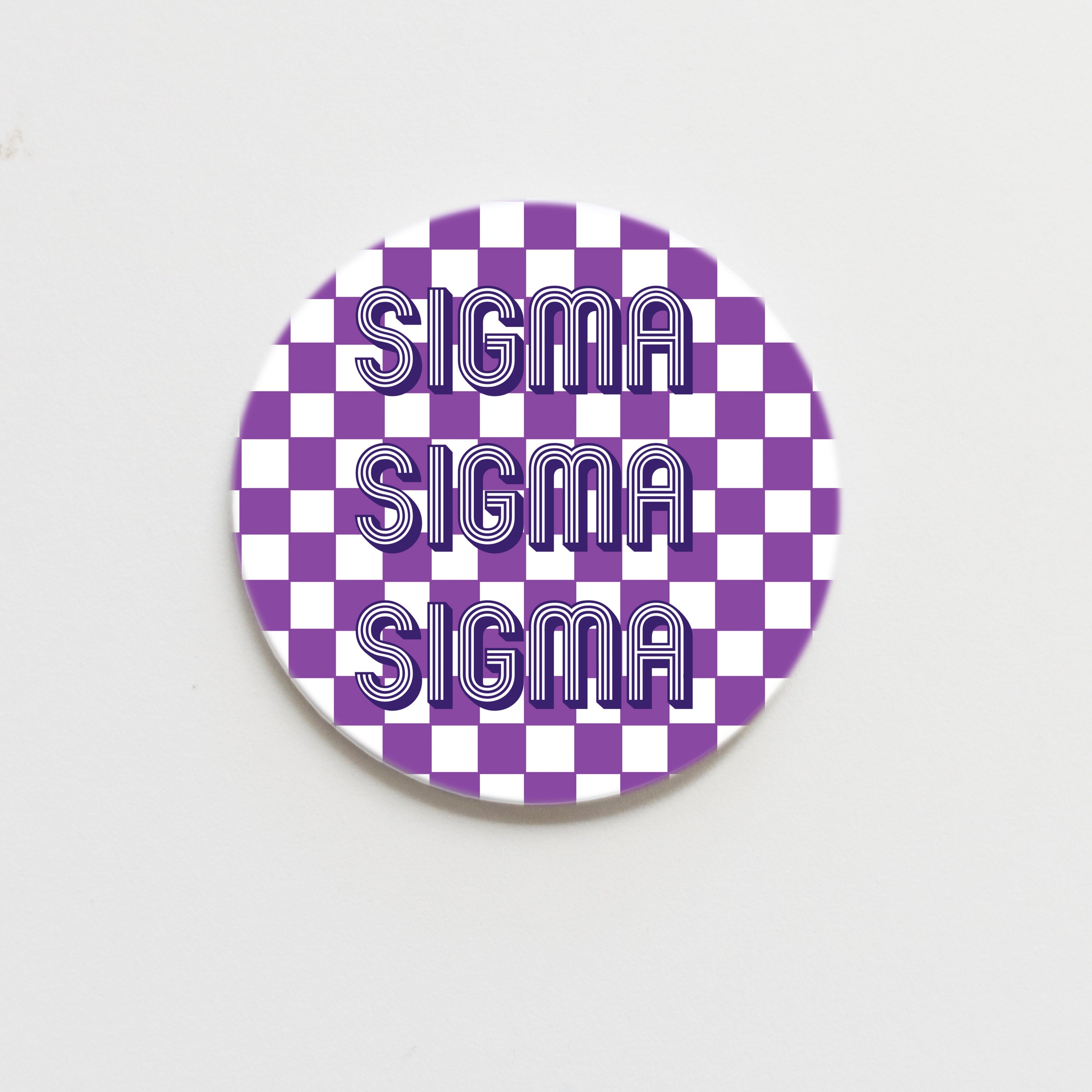 Tri Sigma Checkerboard Greek Button - Etsy