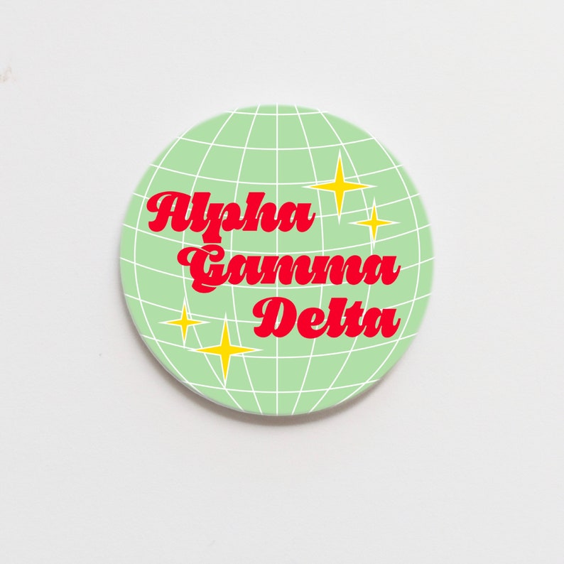Alpha Gamma Delta Greek Disco Button - Etsy