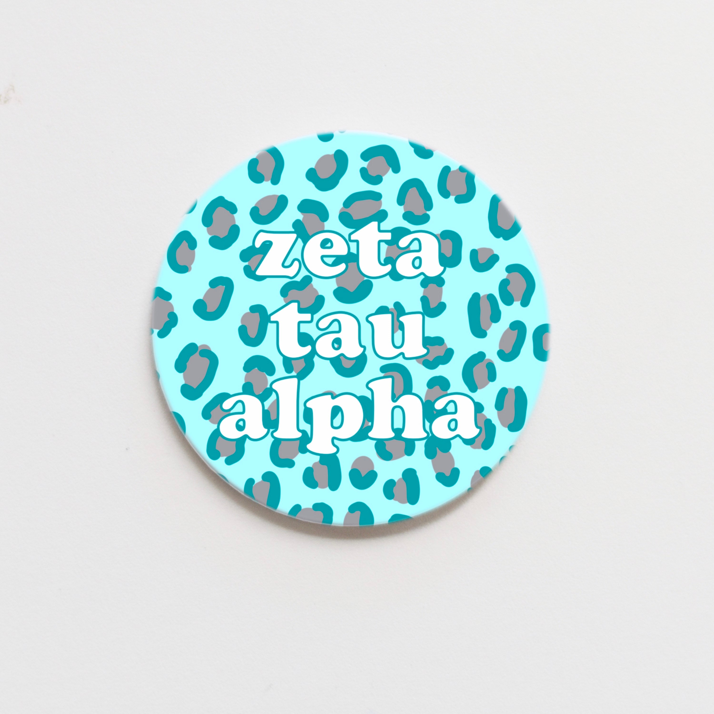 Zeta Tau Alpha Cheetah Greek Button - Etsy