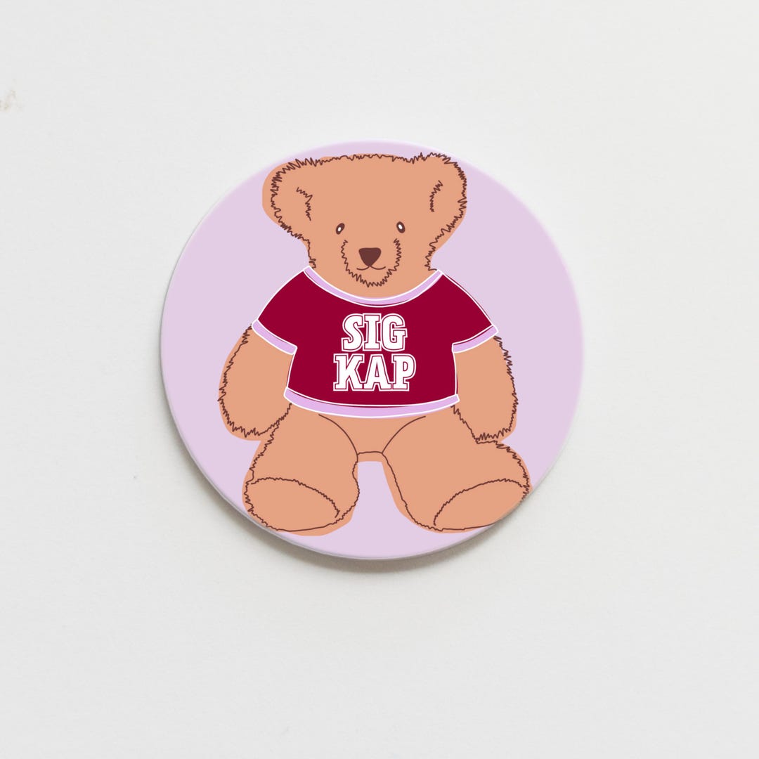 Sigma Kappa Greek Teddy Bear Button - Etsy