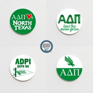 University of North Texas Alpha Delta Pi Game Day Button (4 Designs) - Etsy