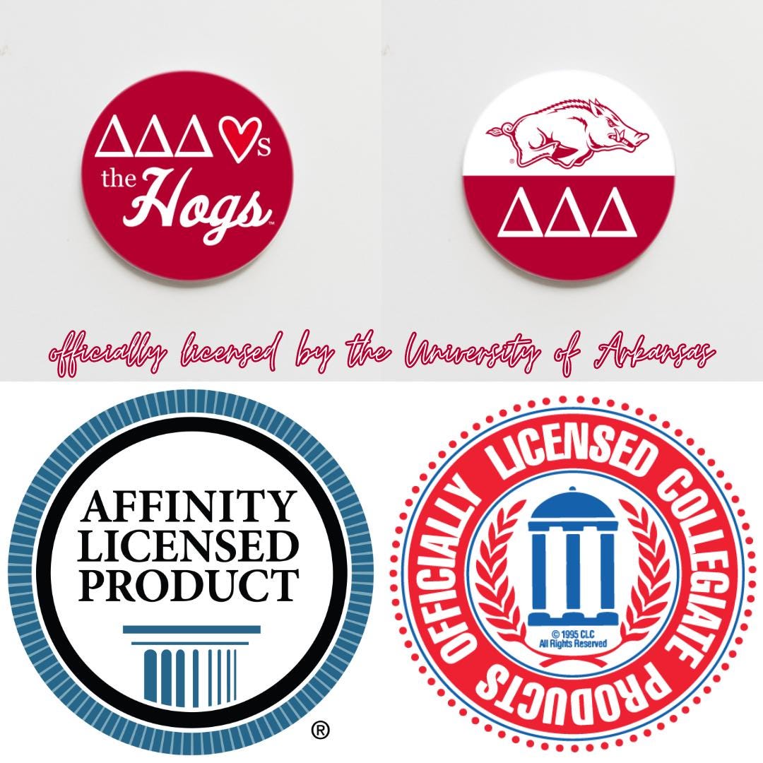 University of Arkansas Tri Delta Game Day Button (2 Designs) - Etsy