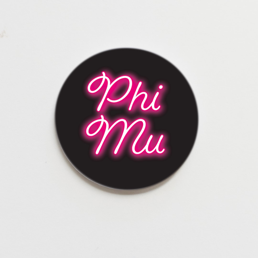 Phi Mu Neon Greek Button - Etsy