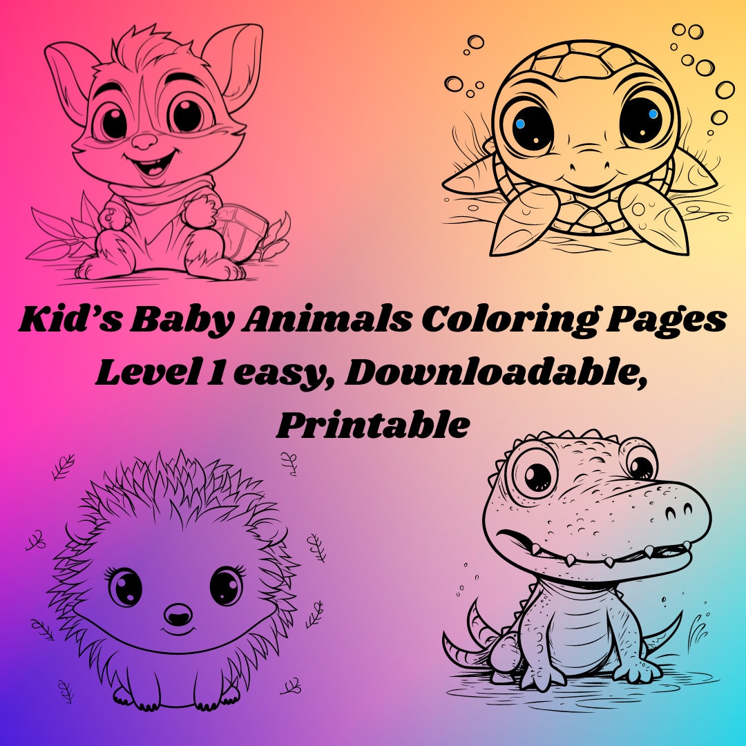 Kid's Easy Coloring Pages Digital Download and Printable, Toddlers ...