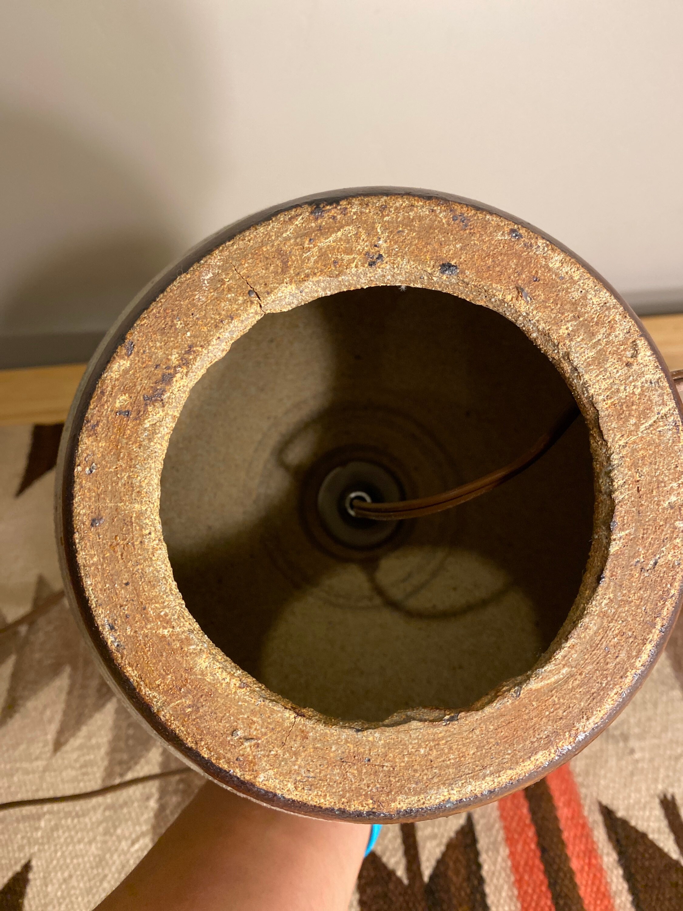 Vintage Handmade Pottery Lamp - Etsy