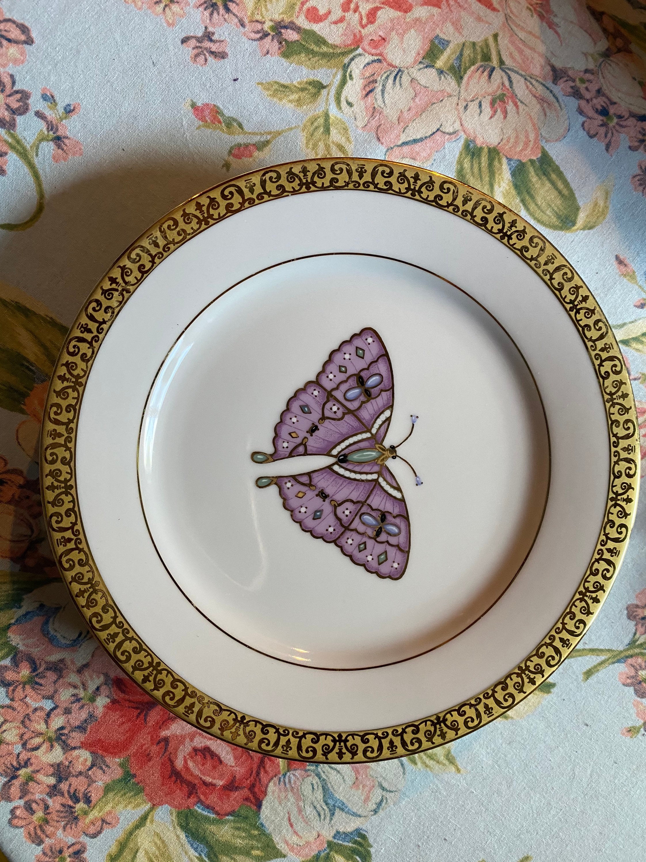 Gold buffet butterfly plates | Etsy