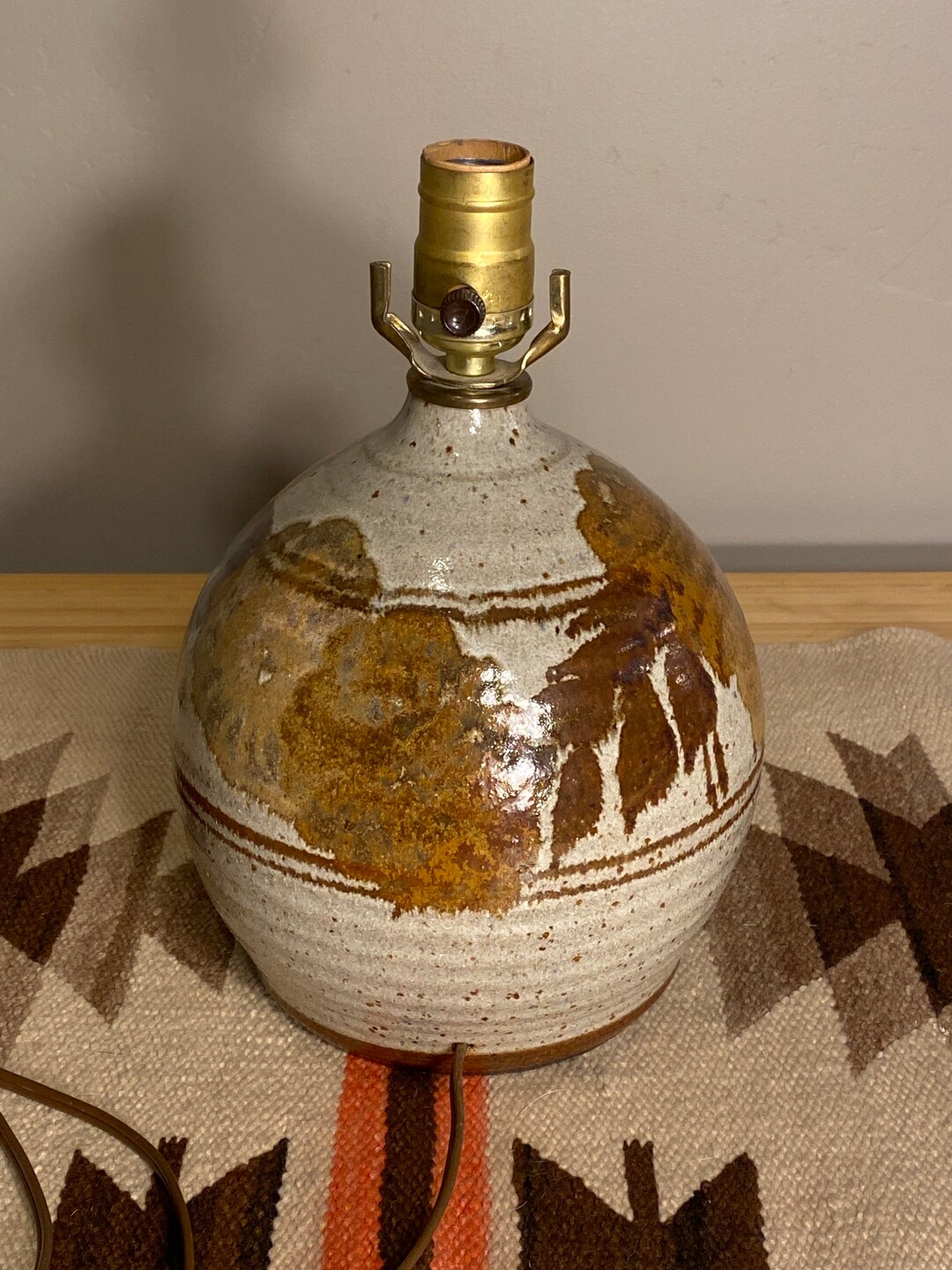 Vintage Handmade Pottery Lamp - Etsy