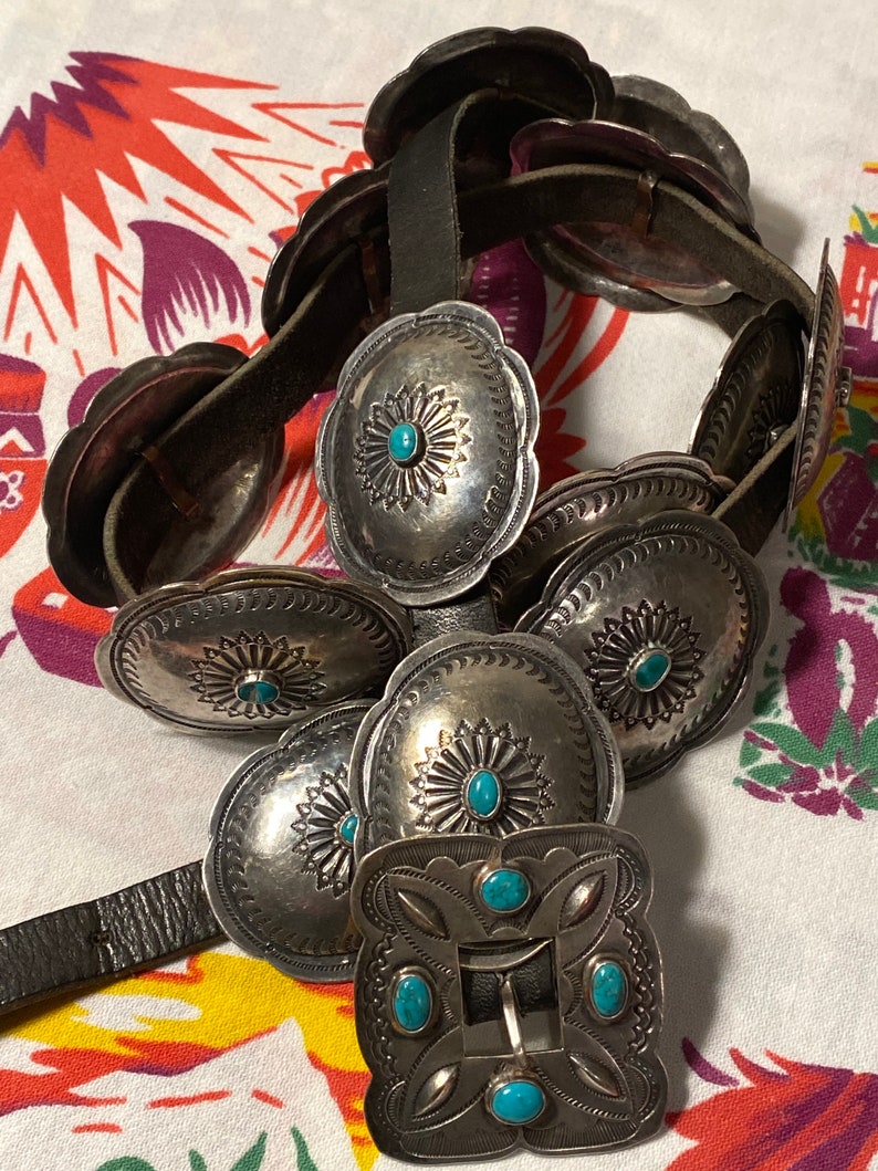 Vintage Native American Concho Belt - Etsy