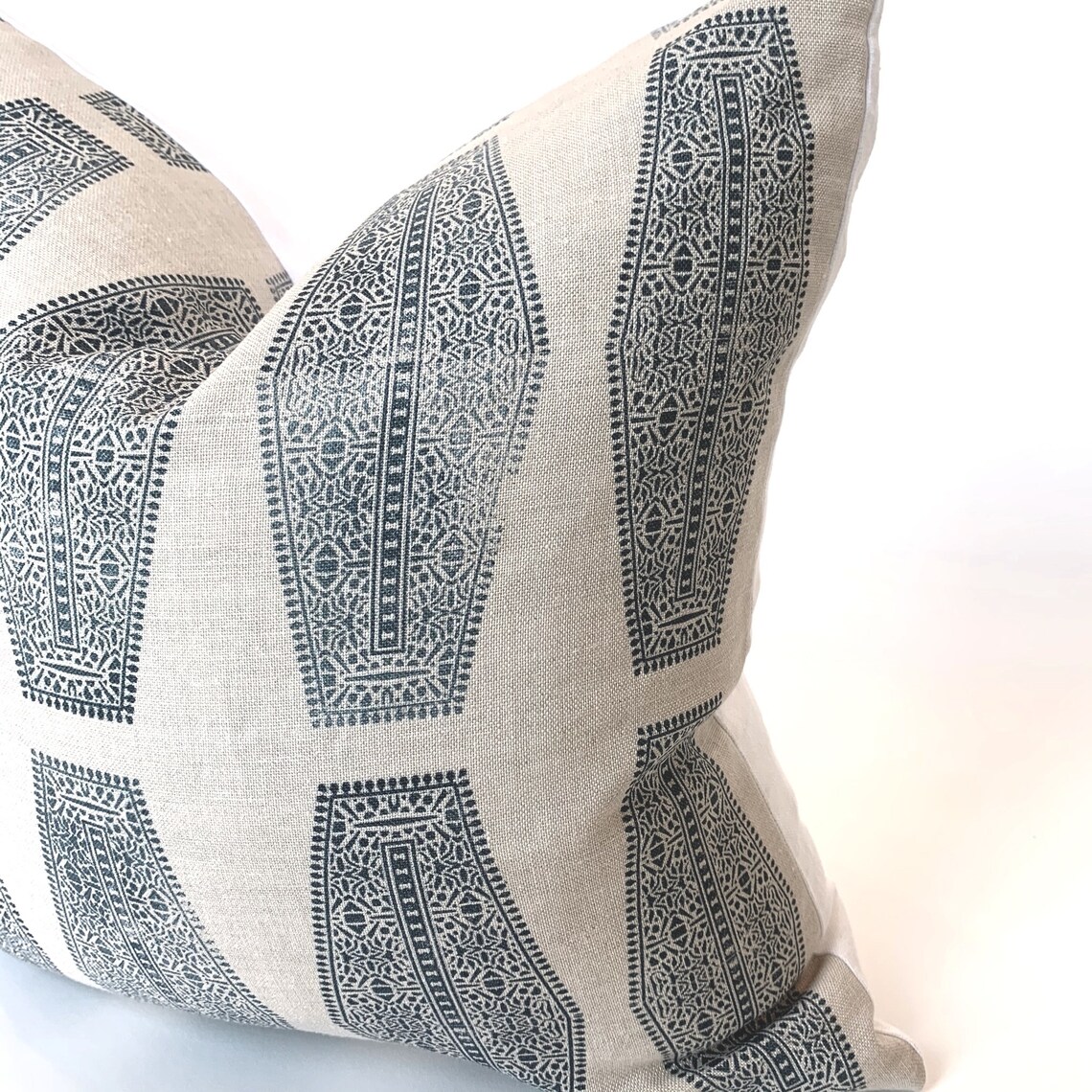 Inlay in Lake Natural Designer Contemporary Geometric Linen - Etsy