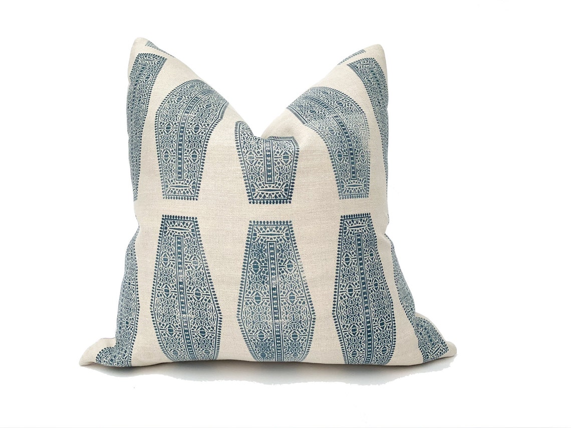 Inlay in Lake Natural Designer Contemporary Geometric Linen - Etsy