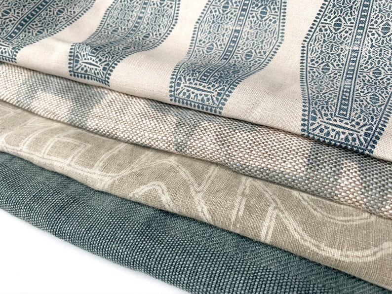 Inlay in Lake Natural, Designer Contemporary Geometric Linen Pillow ...