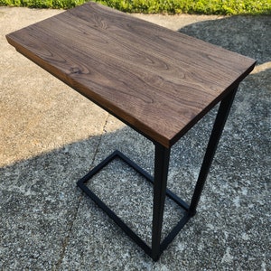 C Table, Solid Wood C Table, Walnut Side Table, Walnut C Table - Etsy