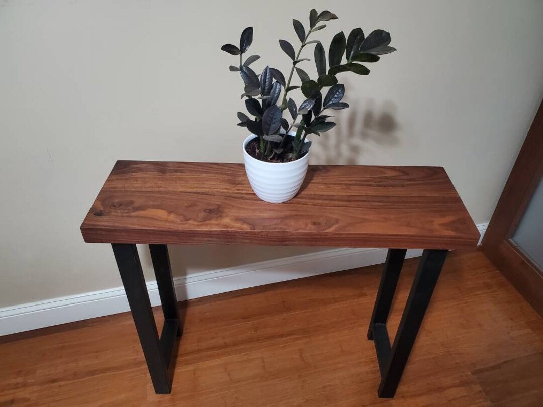 Walnut Entryway Table, Solid Walnut Console Table, Narrow Console Table ...