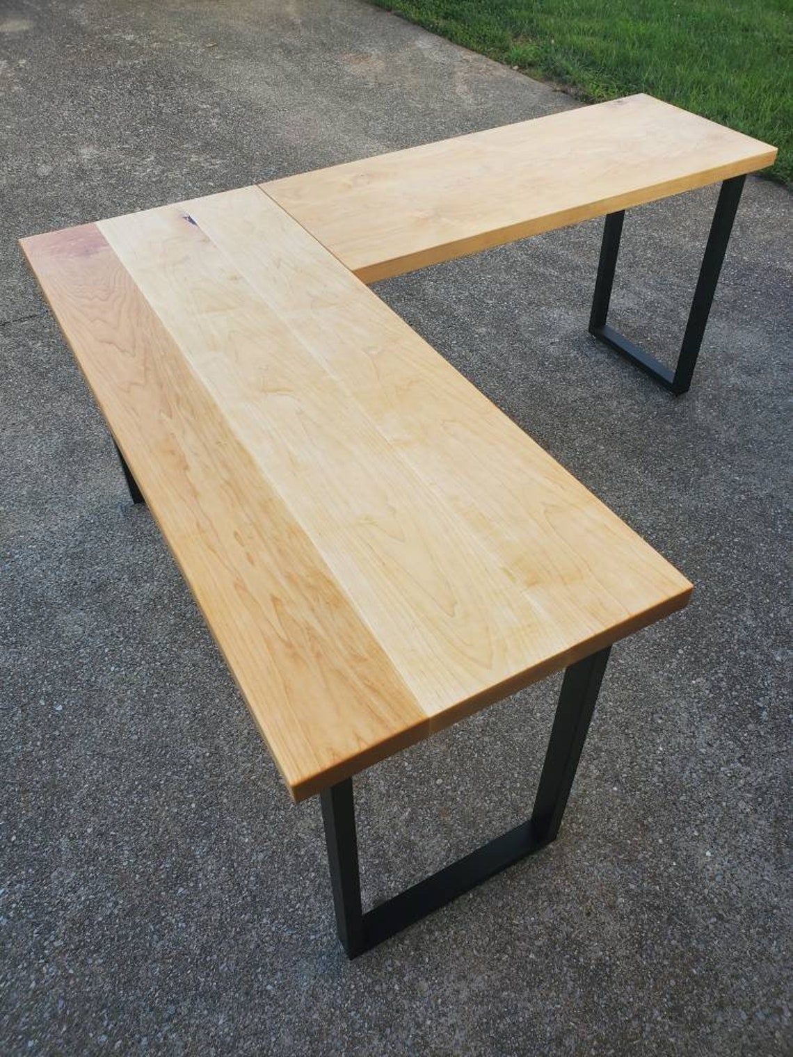 Maple L Desk L Shape Desk Solid Wood Desk Corner Desk | Etsy