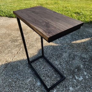 C Table, Solid Wood C Table, Walnut Side Table, Walnut C Table - Etsy