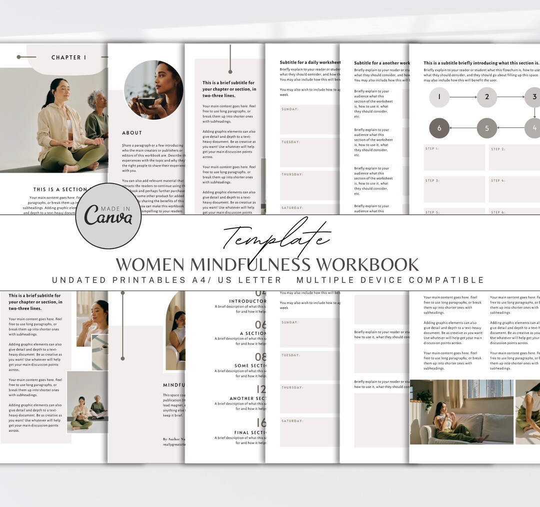 Women’s Mindfulness Workbook | Stress Relief & Relaxation Guide | Self ...