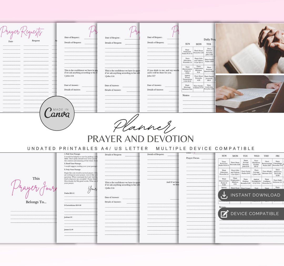 Women’s Prayer and Devotion Planner | Spiritual Journal | Daily Prayer Log | Faith Tracker ...