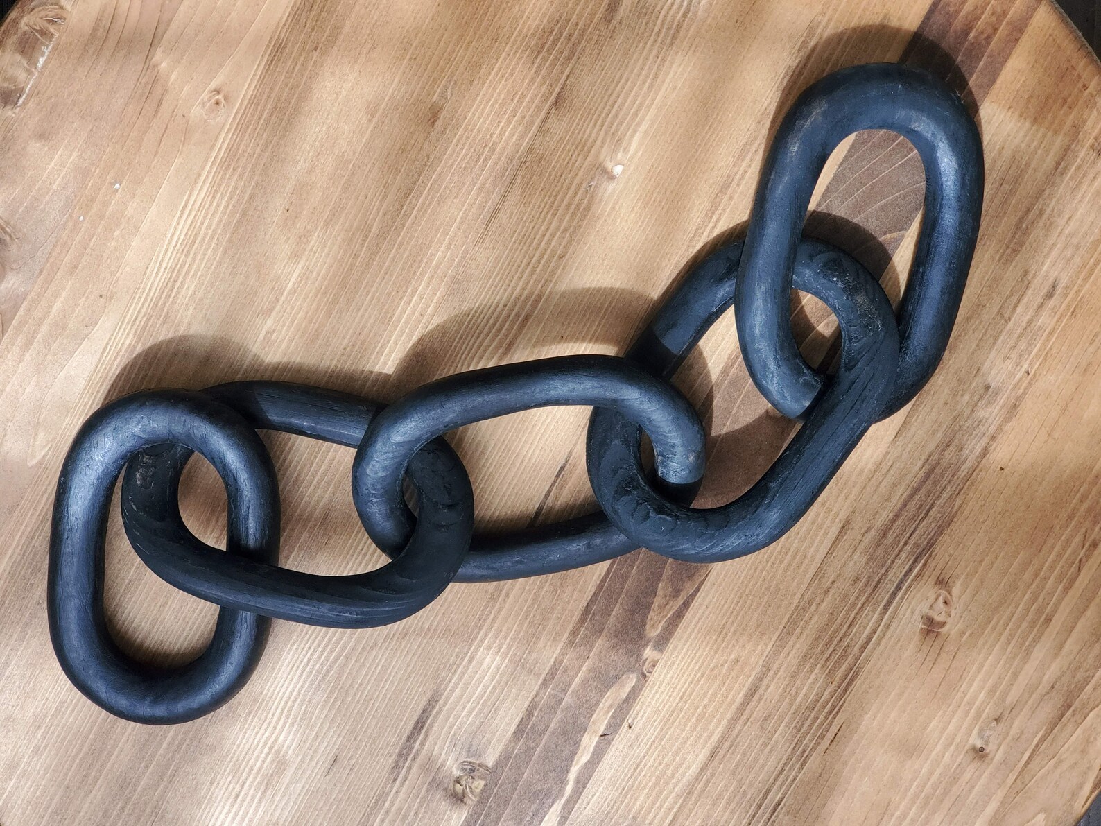 Wooden Chain Link Matte Black Wooden Chain Link Neutral - Etsy