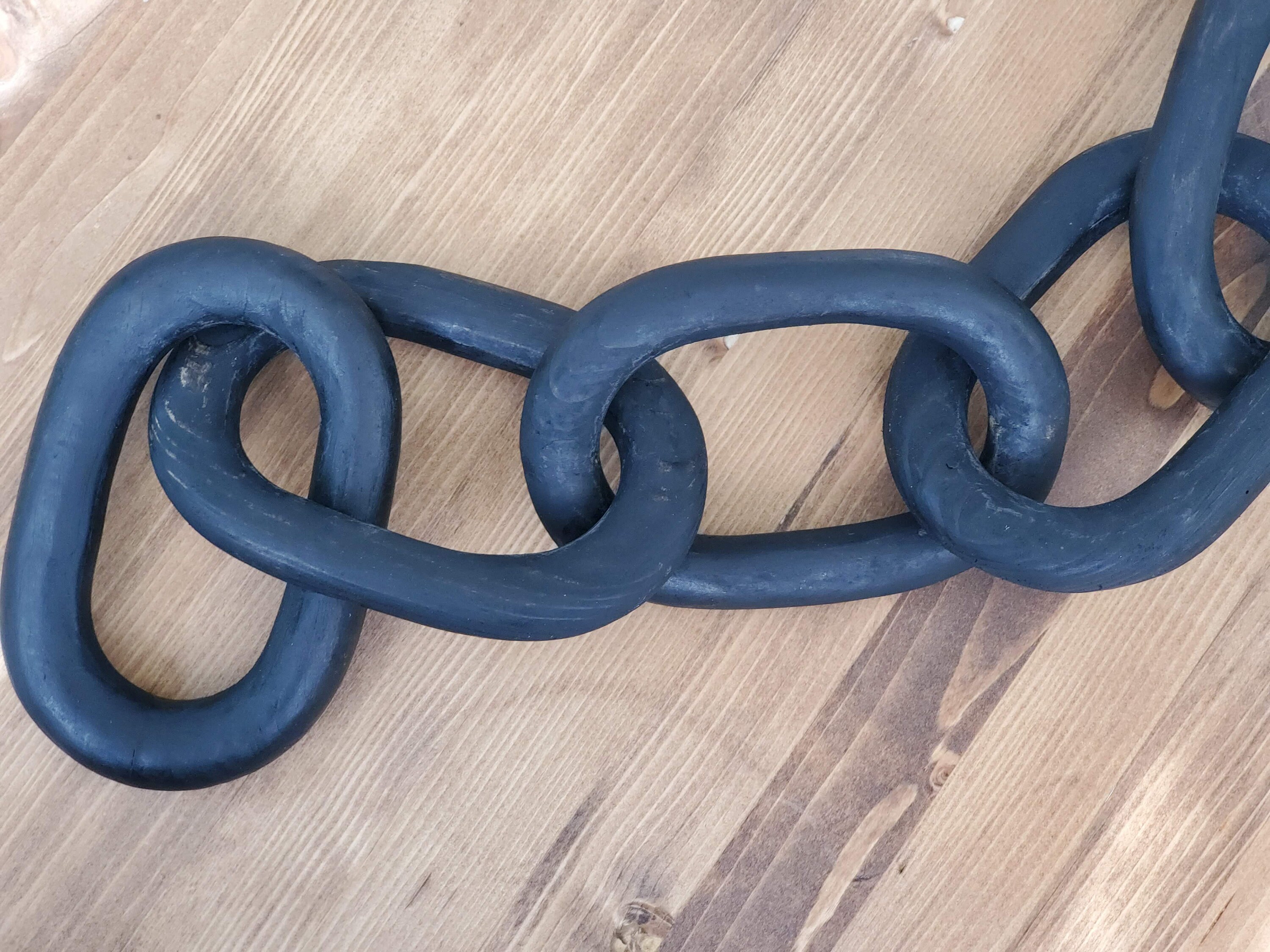Wooden Chain Link Matte Black Wooden Chain Link Neutral - Etsy