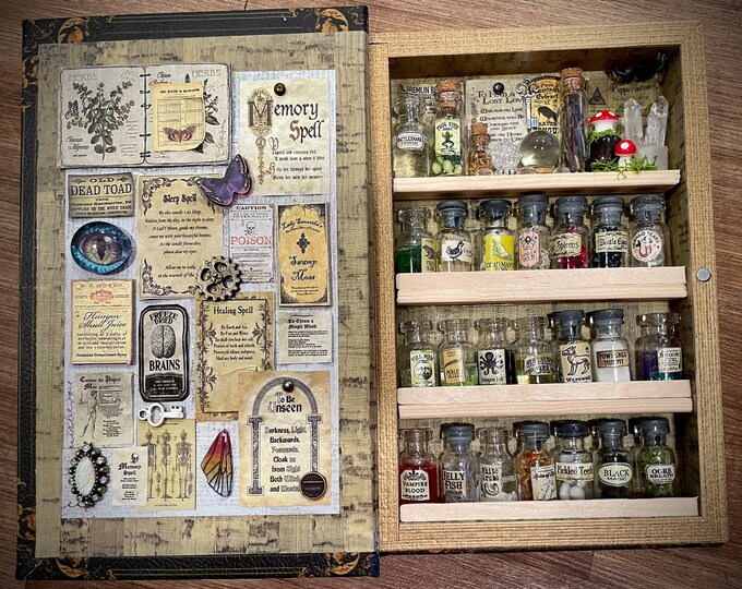 Spell Book Apothecary Potions Case Book Nook 4 Cover Designs - Etsy
