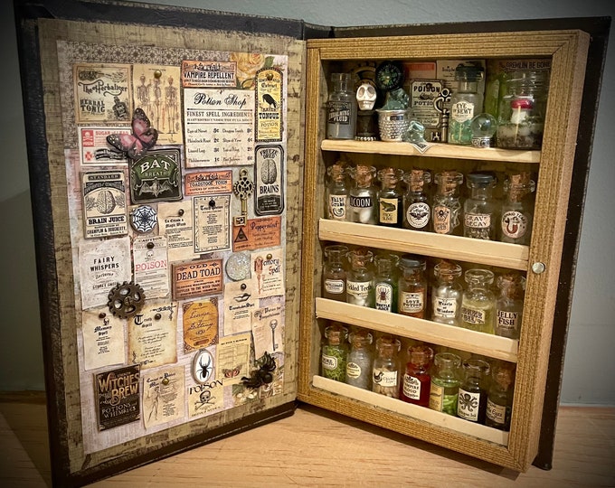 Spell Book Apothecary Potions Case Book Nook 3 Cover Designs - Etsy
