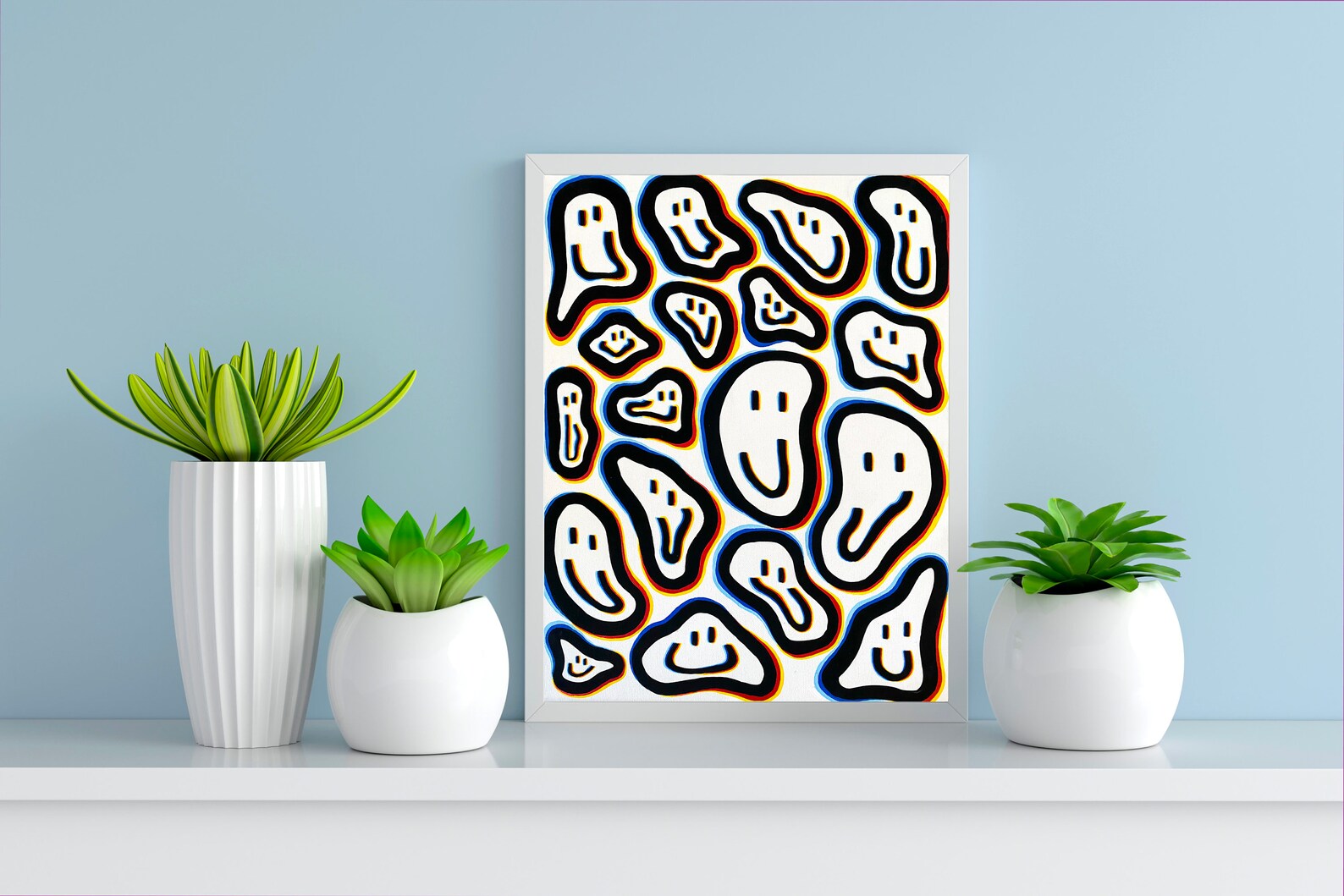 Smiley Optical Illusion Acrylic Painting Print Illusion - Etsy