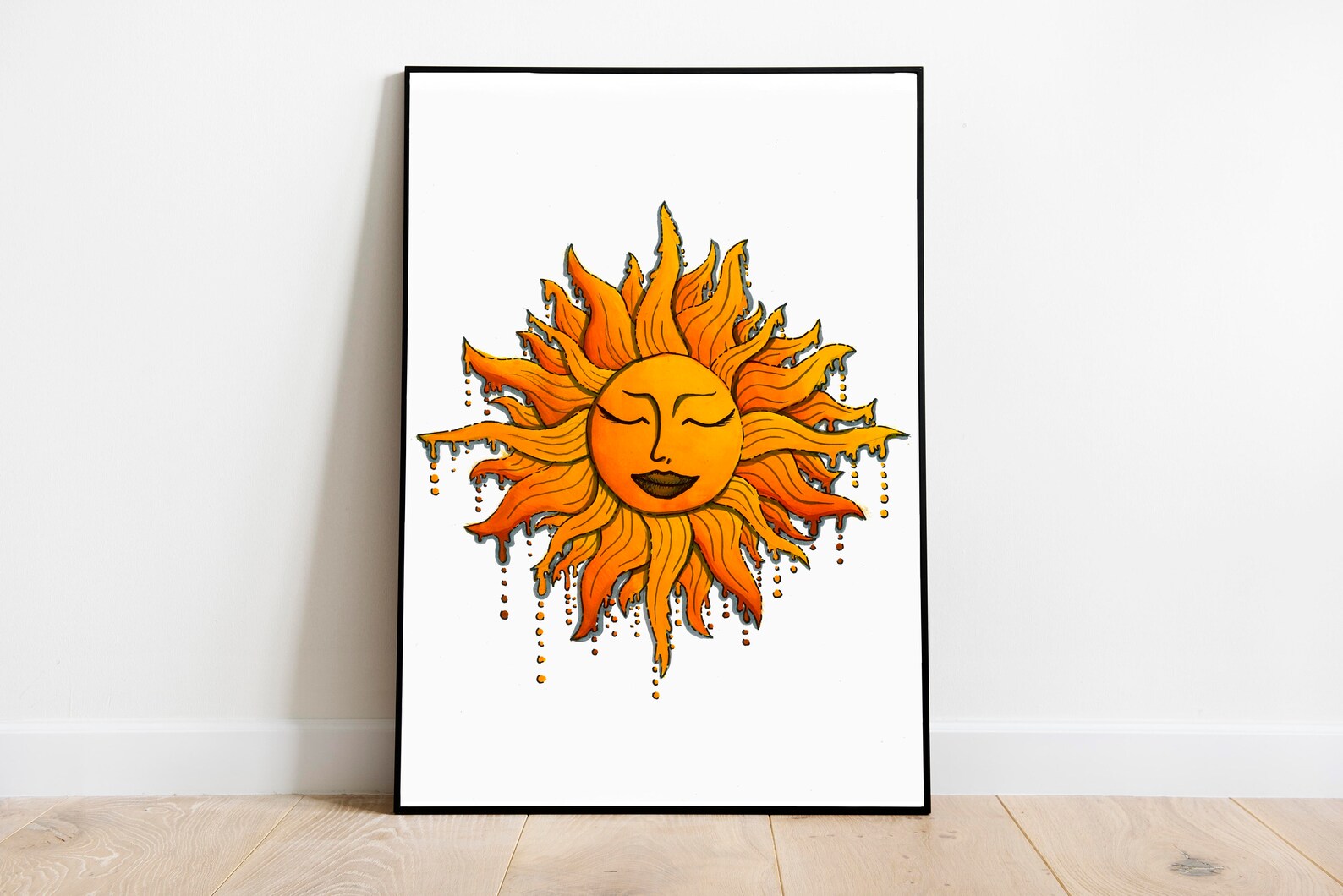 Abstract Sun Art Print Wall Art Original Art Print Sun - Etsy