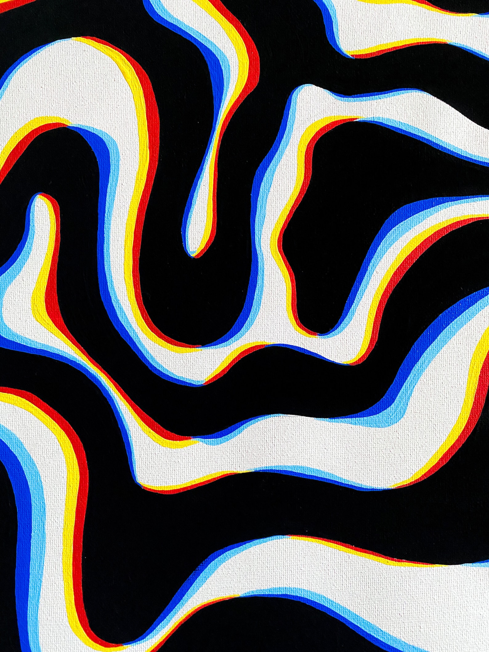 Abstract Optical Illusion | Optical Illusion Waves | Acrylic Painting ...