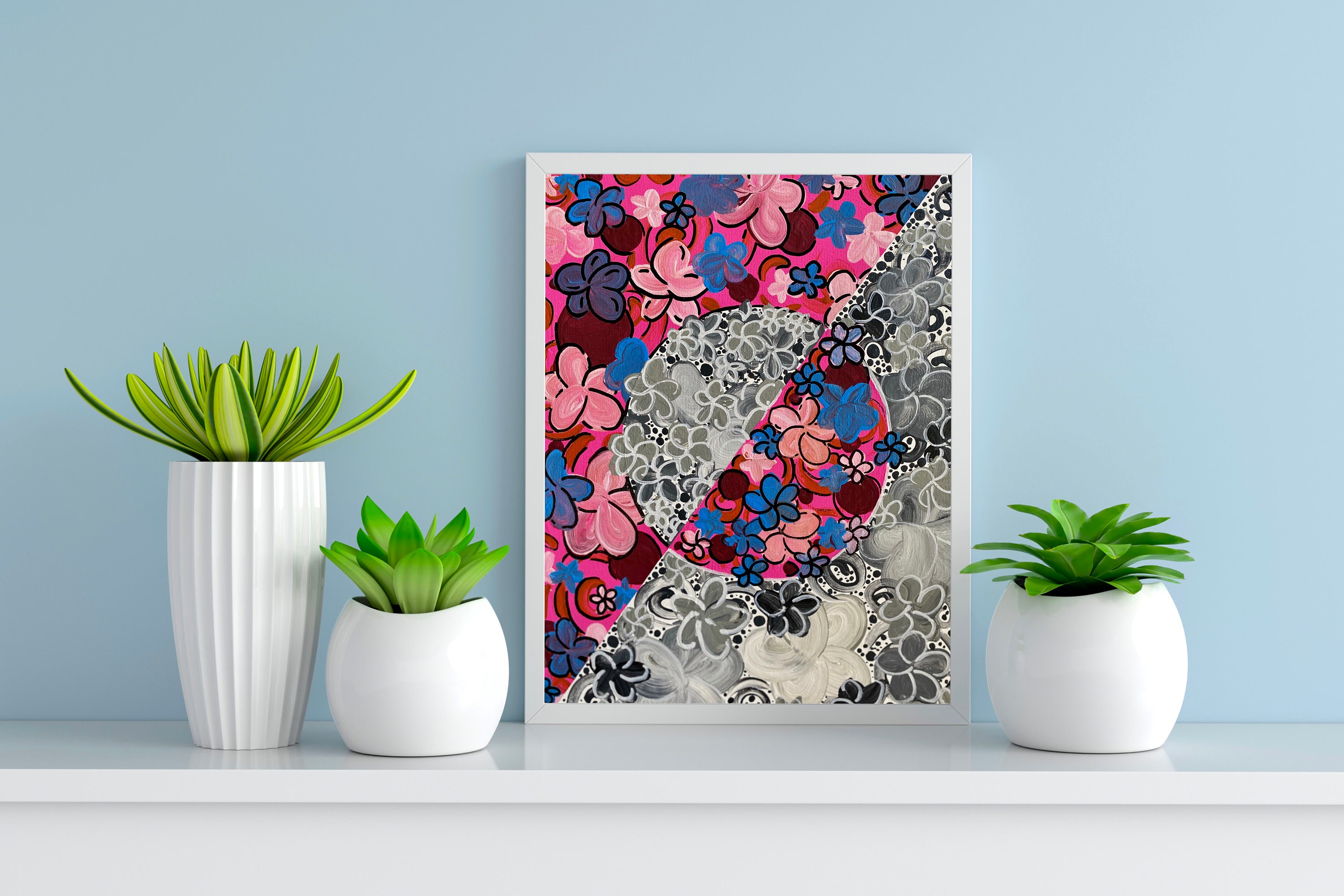 Mental Health Art Print Abstract Art Flower Painting - Etsy