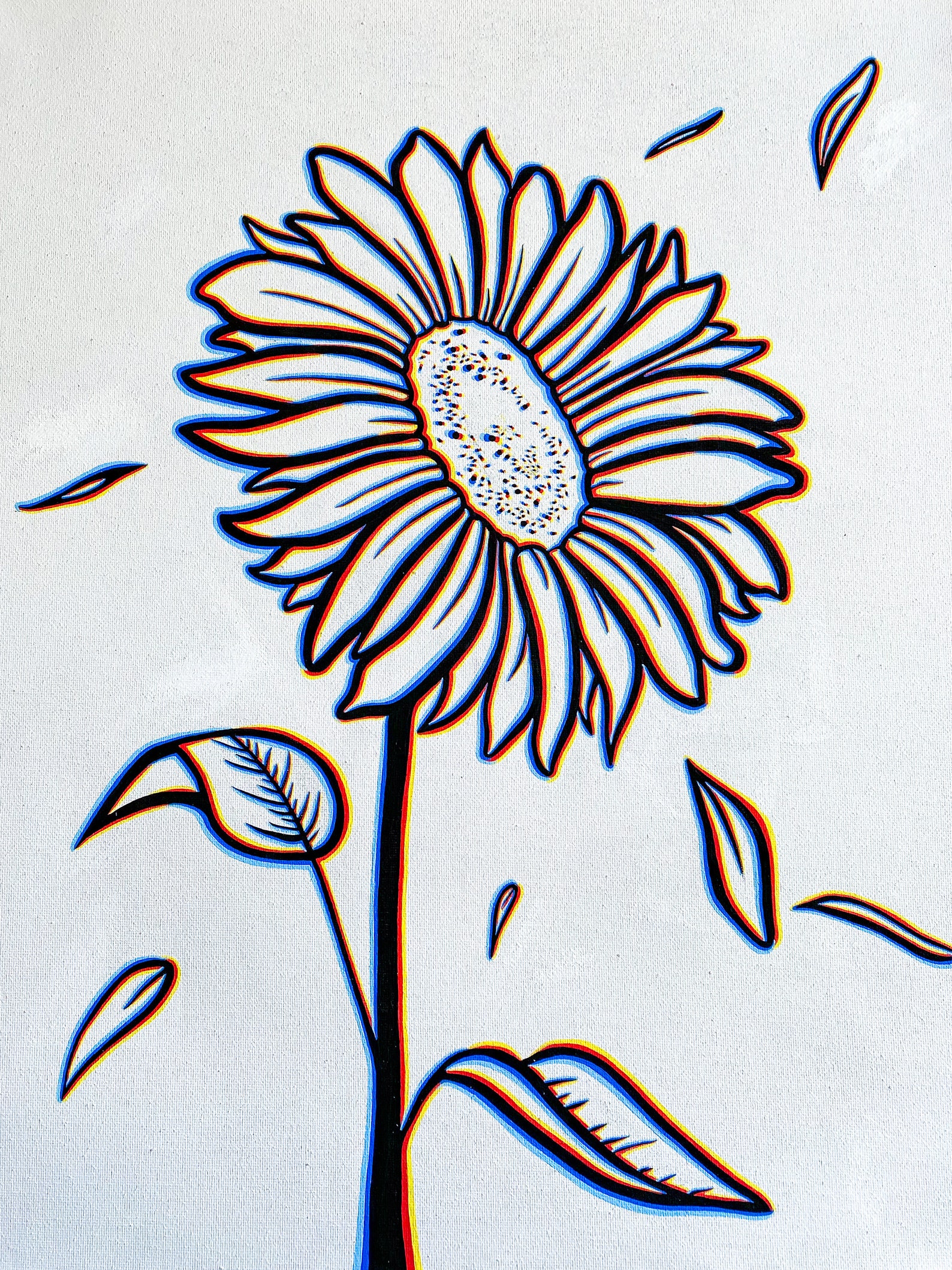 Optical Illusion Sunflower | Sunflower Art Print | Sunflower Decor ...