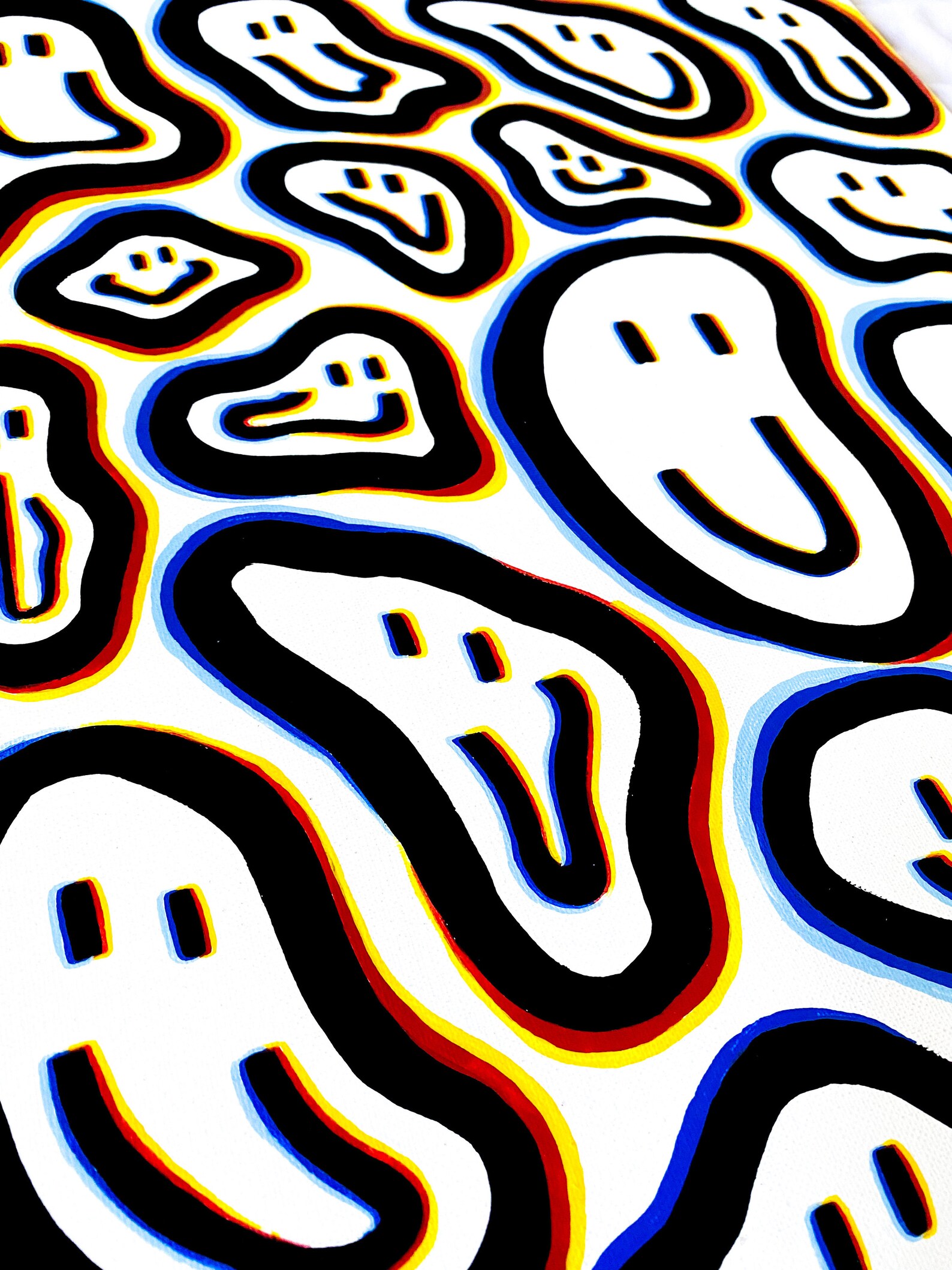 Smiley Optical Illusion Acrylic Painting Print Illusion - Etsy