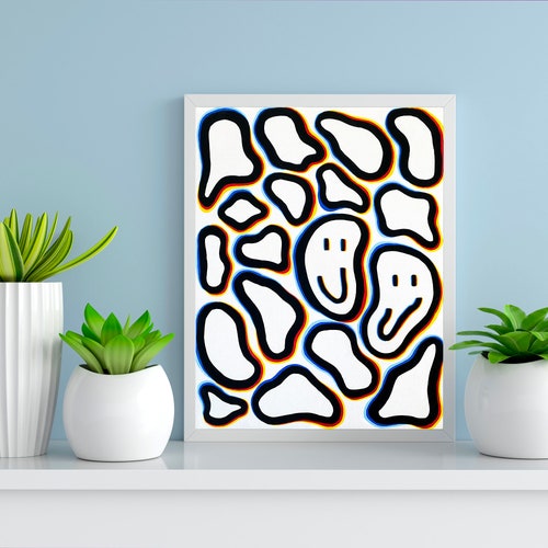 Smiley Optical Illusion Acrylic Painting Print Illusion - Etsy