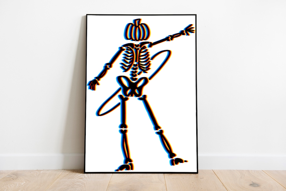 Optical Illusion Skeleton Hula Hooping | Halloween Decor | Skeleton Art ...